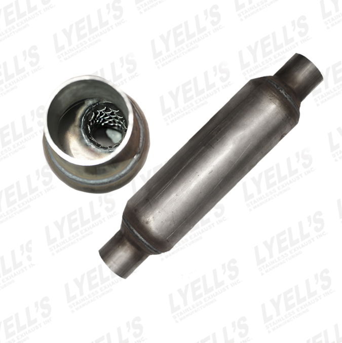 2¼" x 15" Resonator Baffled Muffler Style - 4" Body - 409 Stainless