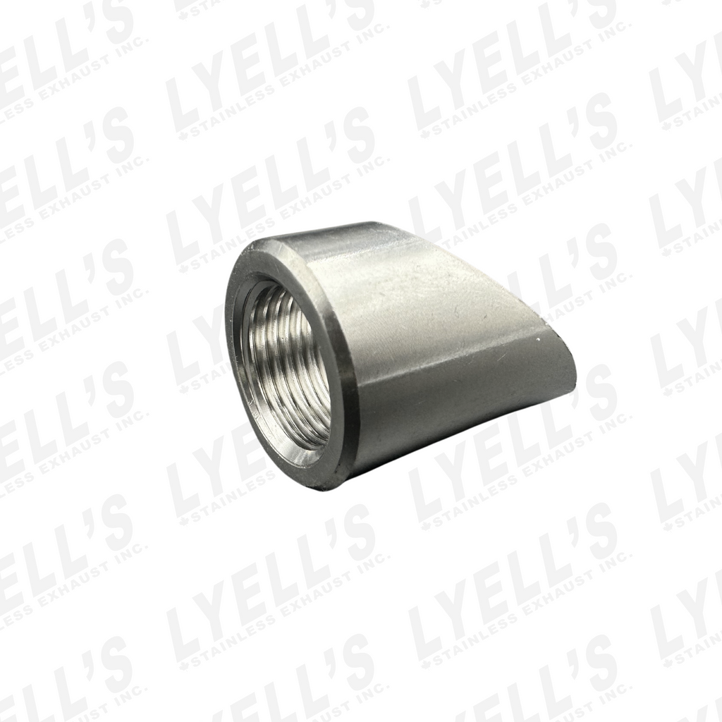 Angled O2 Sensor Bung - T-304 Stainless Steel